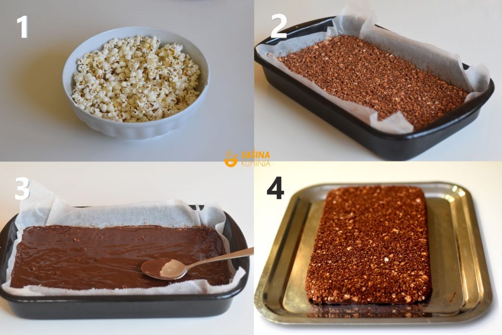 Sašina kuhinja | Čokolada s kokicama lažna čokolada s rižom | Sašina ...